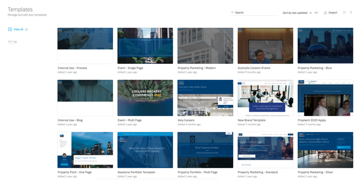 Templates - Colliers Microsite Studio colliers.com